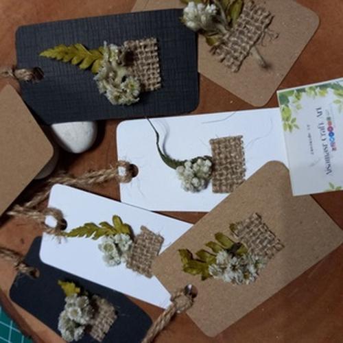 Jual Simple rustic Hang tag kartu ucapan gantung dengan bunga kering ...