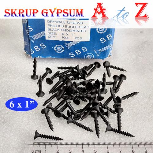 Jual sekrup gypsum 6 x 1 in SBS/skrup gipsum 6x1"/ baut gypsum (1kotak ...