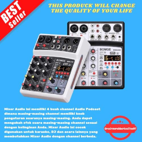 Jual BOMGE USB Audio Mixer Karaoke DJ 4 Channel 16 DSP Effects Q-4D ...