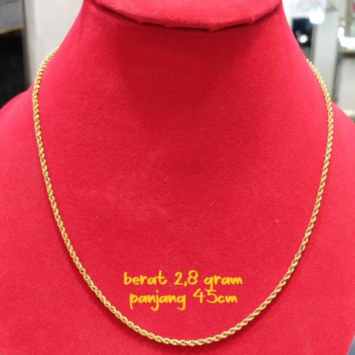 Jual kalung perak 925 model tambang lapis mas kuning 24 - Kab ...
