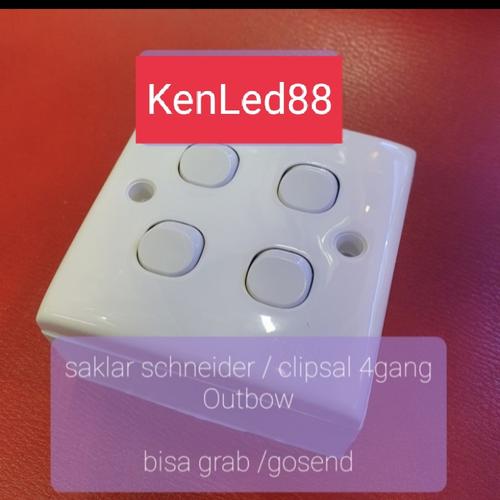 Jual Saklar 4Gang/Isi 4 Outbow CLIPSAL Sakelar Lampu Schneider Classic ...