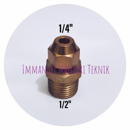 Jual Nepel Pipa Tembaga 1/2 x 1/4 / Konektor Pipa Tembaga 1/2 x 6mm ...