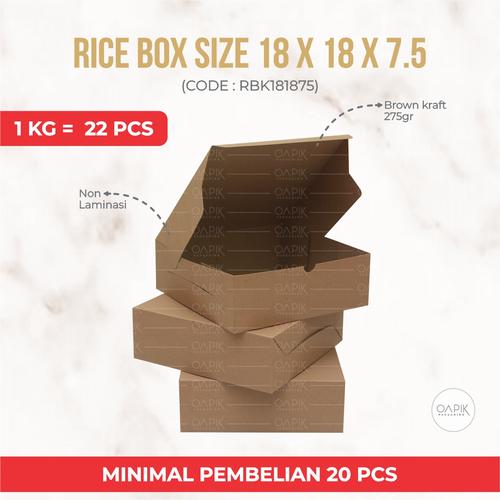 Jual Rice Box 18x18x7.5, Catering Box, Kemasan Makanan, Packaging ...
