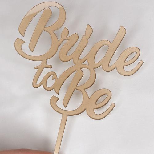 Jual cake topper kue bridal shower bride to be emas gold akrilik ...