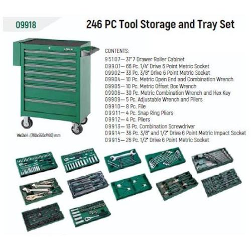 Jual 09918 TOOL KIT SET 246PC TOOL STORAGE AND TRAY SET SATA TOOLS ...