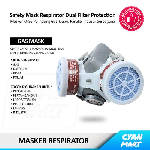 Jual Masker KN95 Half Face Dual Filter Respirator Gas Dust Safety Mask ...