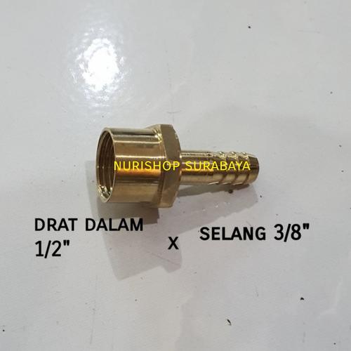 Jual Neple Selang / Nepel / Sambungan Selang Kuningan drat dalam 1/2 x ...