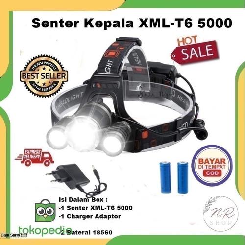 Jual Senter Kepala / Headlamp LED Cre XML-T6 5000 Lumens Super Terang ...