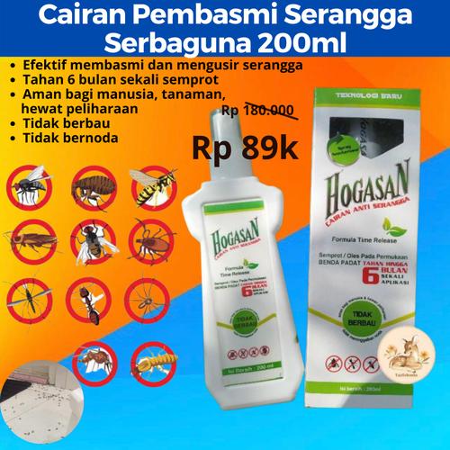 Jual Hogasan Cairan Anti Serangga Semut Kutu Kecoa Obat Tomcat 200ml ...