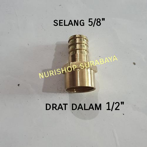Jual Neple Selang drat dalam/ Nepel/ Sambungan Selang Kuningan 5/8 x 1/ ...