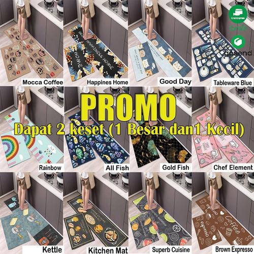 Jual 2 in 1 Kitchen Floor Mat Set / Keset Alas Lantai Rumah Kamar Dapur ...
