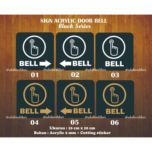 Jual Sign Akrilik Pintu Tempel - BELL DOOR - BEL PINTU HITAM Signage ...