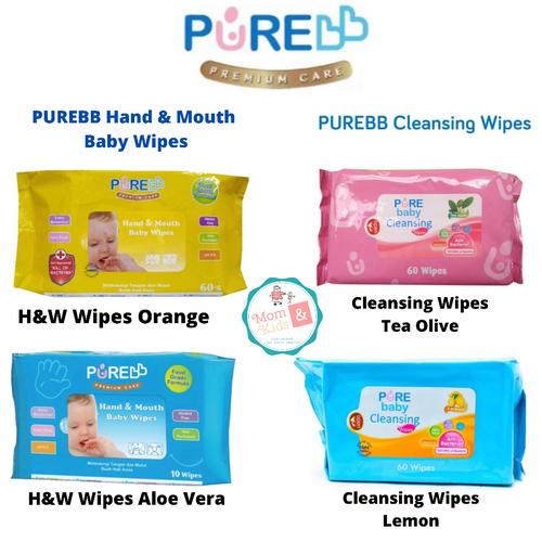 Jual Pure Baby Wipes Hand and Mouth & Baby Cleansing 60s Tissue Basah ...