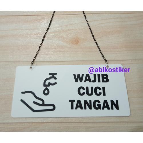 Jual SIGN BOARD WAJIB CUCI TANGAN | SIGN BOARD AKRILIK WASH YOUR HAND ...