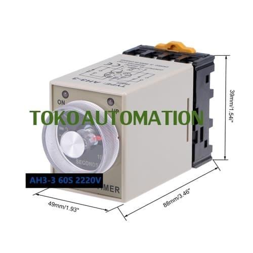 Jual AH3 3 60S 220V Delay Timer with 0~60S Time Relay socket AH3-3 PN18 ...