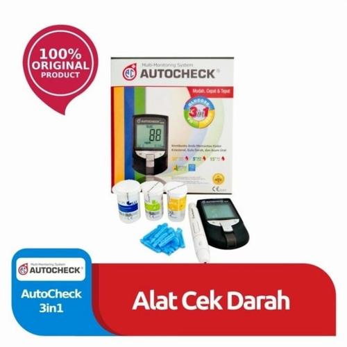 Jual Autocheck alat tes 3 in 1 GCU gula darah asam urat cholestrol set ...