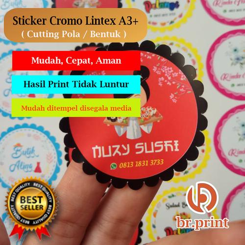Jual Stiker Label produk makanan kue cake Custom-Cromo A4 free design ...