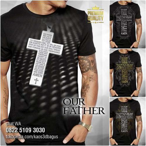 Jual KAOS DOA BAPA KAMI Our Father Baju Kaos Rohani KRISTEN KATOLIK ...