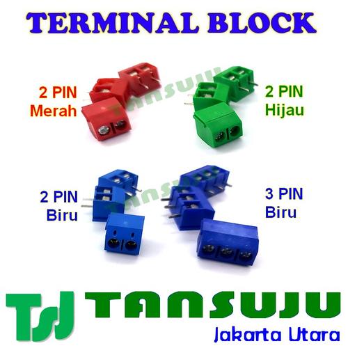 Jual Konektor Kabel Terminal Block Connector PCB 2 Pin 3 Pin Biru ...