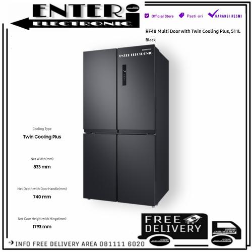 Promo SAMSUNG RF48A4000B4 SE - KULKAS SIDE BY SIDE MULTI DOOR 4 PINTU ...
