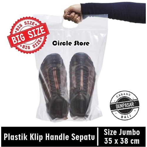 Jual Plastik Klip Gagang Sepatu XL / Jumbo Handle Ziplock Clear 35x38 ...