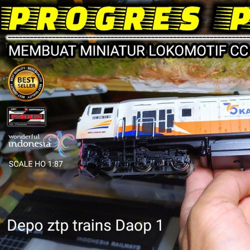 Jual Miniatur lokomotif cc 206 bermesin DC analog scale HO - Putih ...