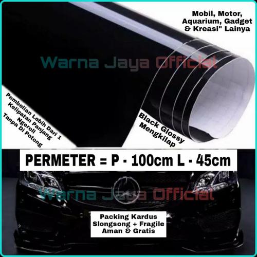Jual Per Meter / Sticker Stiker Skotlet Scotlite Black Hitam glossy ...