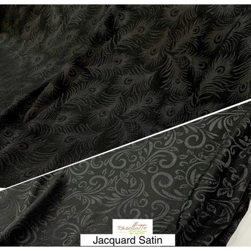 Jual Kain Jacquard Aatin Emboss Premium Black Series Mukenah Gamis ...