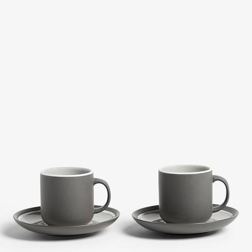 Jual Cangkir Teh Kopi Set Keramik | Puritan Cup & Saucer 250ml Dark ...