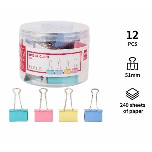 Jual BINDER KLIP JEPIT KERTAS WARNA 260 BESAR DELI 8551A BINDER CLIP ...