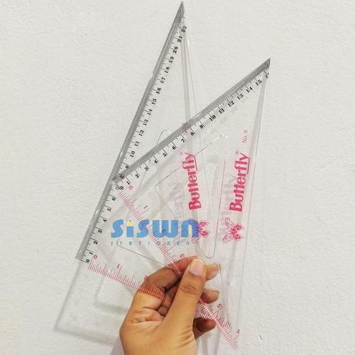 Jual PENGGARIS / MISTAR SET SEGITIGA SIKU BUTTERFLY NO. 8 - Kota ...