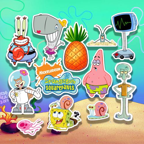 Jual Sticker Aesthetic Stiker Tumblr Handphone Series Spongebob - Kota ...