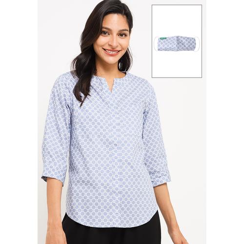 Promo Point One Urania Bubble Blue Blouse - M - Jakarta Pusat - POINT ...