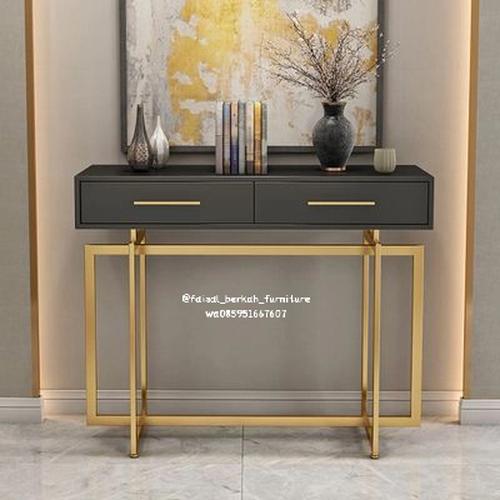 Jual meja console minimalis besi gold laci,meja consul modern besi ...