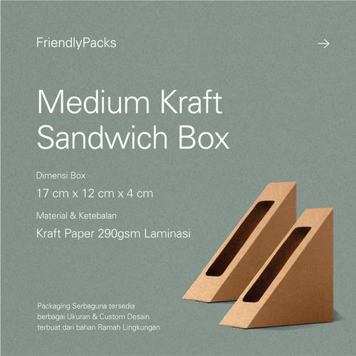 Promo Medium Sandwich Box Packaging Kraft/Kemasan Sandwich with Sablon ...