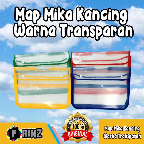 Jual ATK ~ Map Tas Kancing Mika Folio Transparan Tebal - Merah ...