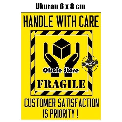 Jual Stiker Fragile Yellow Warning Handle With Care Medium Large 6 x 8 ...