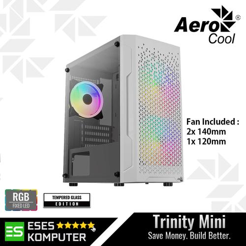 Promo Case Aerocool Trinity Mini FRGB White | mATX | 3X RGB FAN Cicil 0 ...