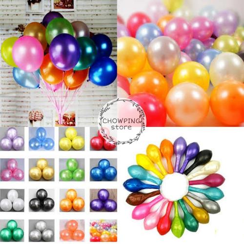 Jual Balon Latex Metalik 12 inch / Balon Karet Polos PER PACK - Hitam ...