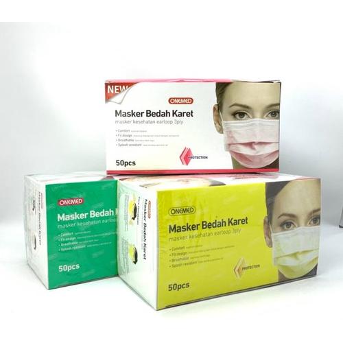 Jual ONEMED - Masker 3 Ply Earloop Medis / Surgical Mask - Kuning ...