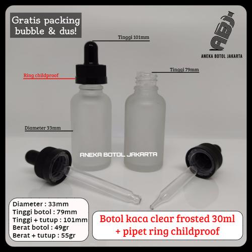 Jual Botol kaca serum frosted 30ml pipet childproof - Pipet lancip ...