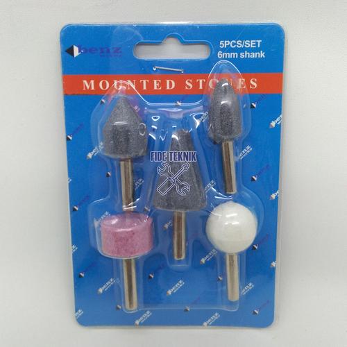 Jual Batu Osco Mounted Stone set Batu Gerinda Tangkai 5pcs Benz as 6mm ...