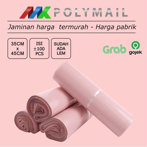 Jual POLYMAILER ±100PCS 35x45CM PINK PREMIUM GLOSSY PLASTIK POLYMAILER ...