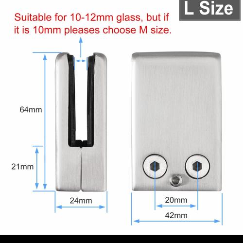 Jual Jepitan kaca L besar glass clamp stainless sus 304 untuk kaca 12mm ...