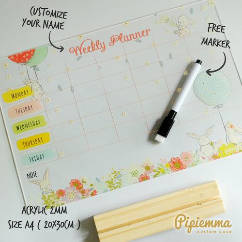 Jual Weekly Planner Jadwal Sekolah papan tulis Akrilik custom kado ...