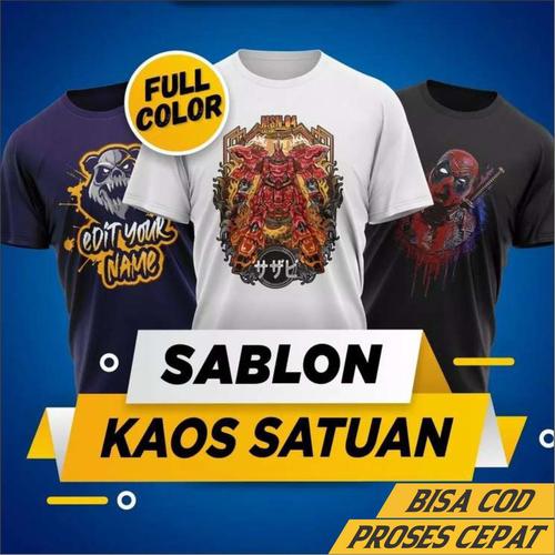 Jual KAOS CUSTOM SABLON DTF SATUAN/LUSINAN PREMIUM QUALITY FHC ORIGINAL - PENDEK, M - Kab ...
