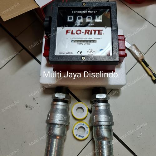 Jual Flow Meter / Meteran Minyak Solar Oil 4 Digit 2" inch Set Komplit ...