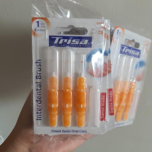 Jual interdental brush trisa 0.8mm original swiss oral care isi 3pc ...