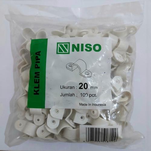Jual KLEM PIPA LISTRIK 20 MM NISO (100 PCS) / CLAMP PIPA CONDUIT - Kab ...
