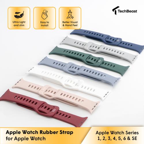 Jual Apple Watch Rubber Strap for Apple Watch Series 1 2 3 4 5 6 SE ...